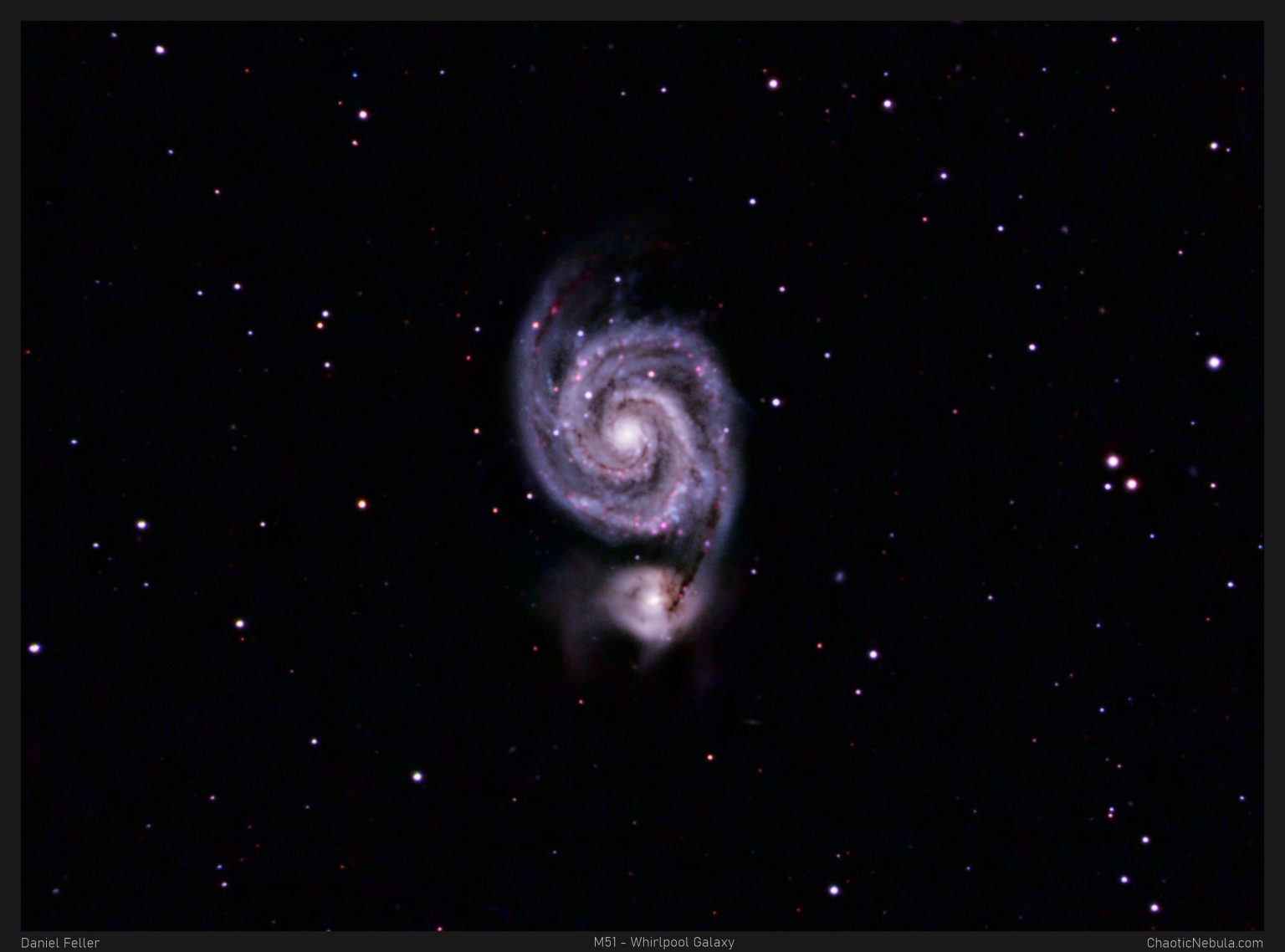 Messier 51 (M51): The Whirlpool Galaxy in Canes Venatici - Chaotic Nebula