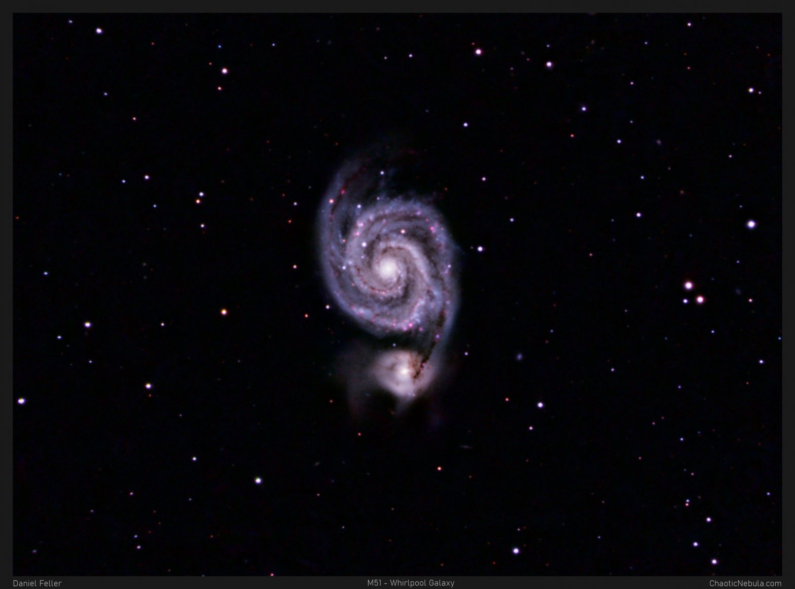 Messier 51 (M51): The Whirlpool Galaxy in Canes Venatici - Chaotic Nebula