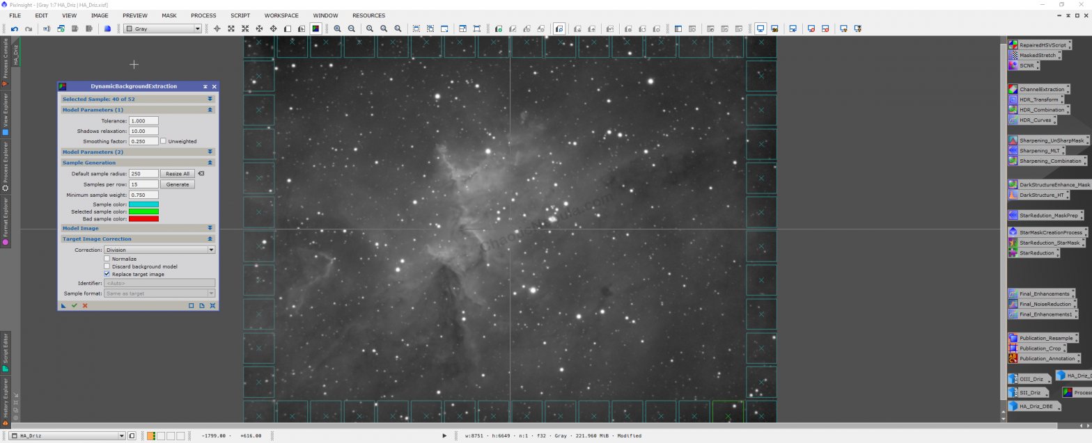 How to Use PixInsight Dynamic Background Extraction - Chaotic Nebula