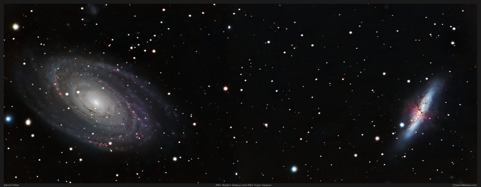 Messier 81-82 (M81-M82): Bode’s Galaxy and the Cigar Galaxy Mosaic