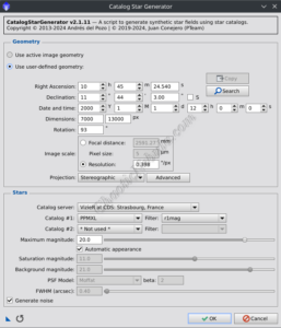 PixInsight Catalog Star Generator Script to Create a Star Field ...