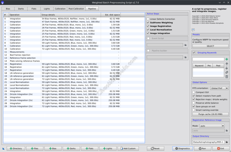 Pixinsight Weighted Batch Preprocessing Script